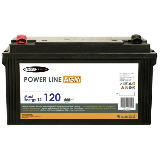 ELEKTRON Batterie Auxiliaire Power Line AGM 120 A - Cdiscount Auto