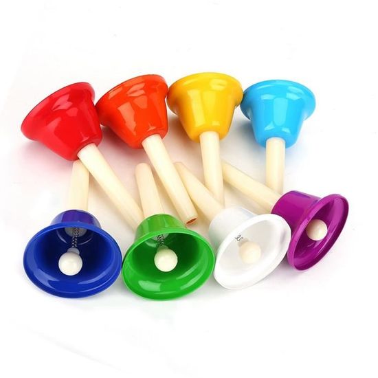 Ensemble de cloches à main colorées en métal à 8 notes - SALALIS ...