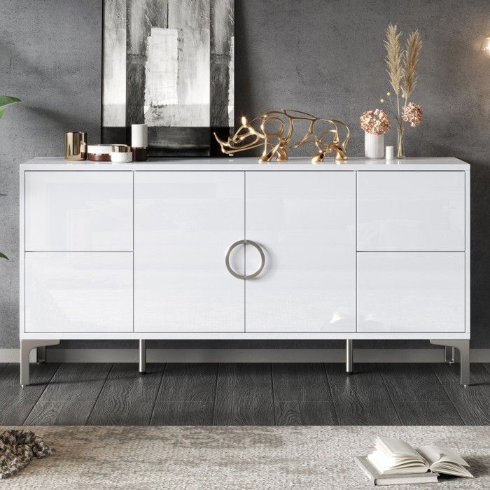 Buffet Blanc Laque Brillant