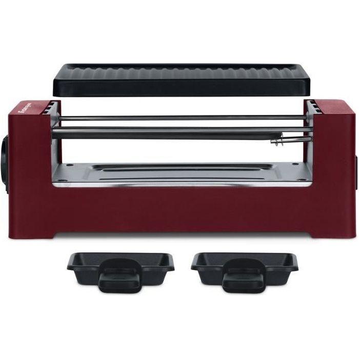Appareil à raclette + grill connectable pour 2 personnes Rouge haute ...