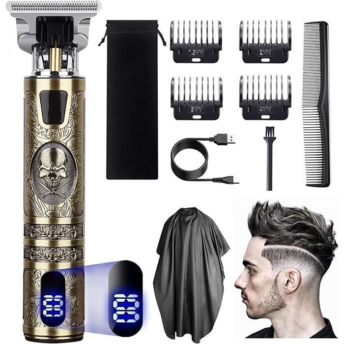 Tondeuse Cheveux Hommes Professionnel Sans Fil Tondeuse Barbe Homme Electriques Tondeuse 0mm ...