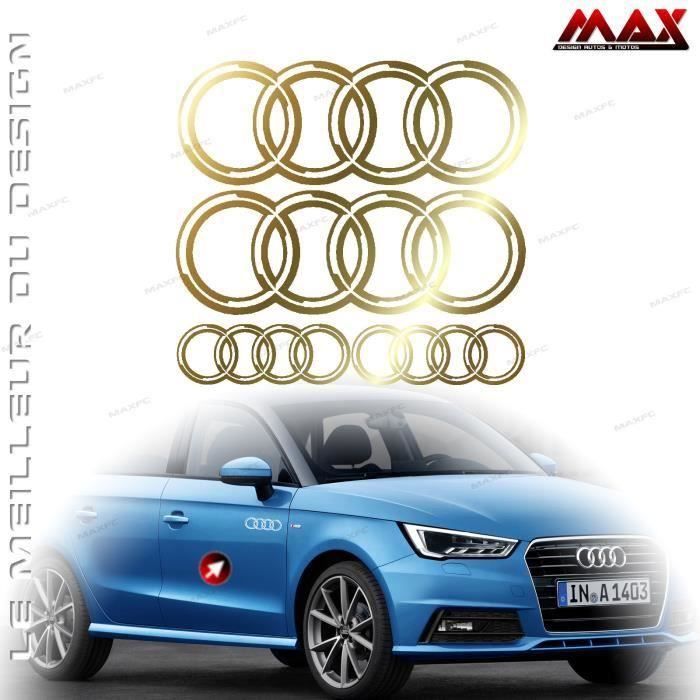 4 Stickers AUDI Anneaux – OR – 200-100mm A1 A3 A4 A5 A6 Q3 Q5 Q7 A2 Q1 ...
