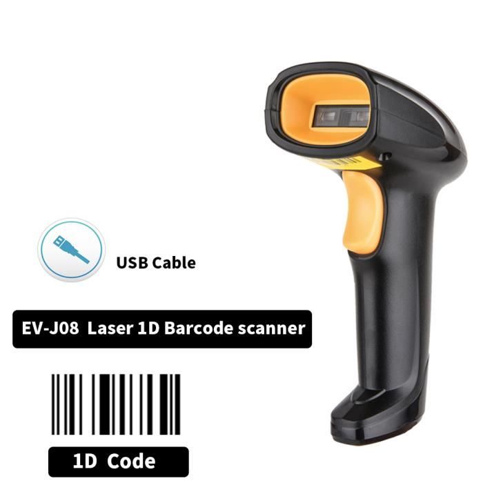 EVAWGIB Scanner de codes barres avec câble 1D CCDs pistolet de balayage ...