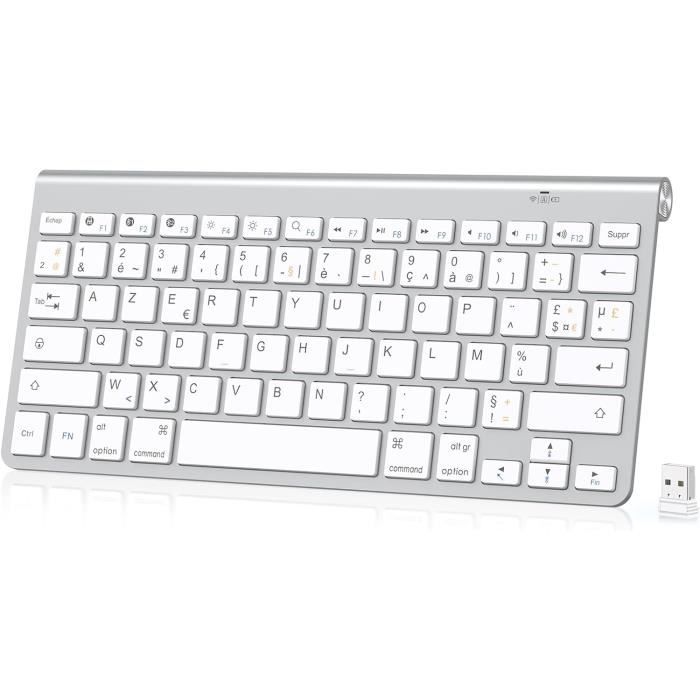 Clavier Sans Fil Bluetooth 5.1, Mini Clavier Azerty Sans Fil Usb 2.4Ghz ...