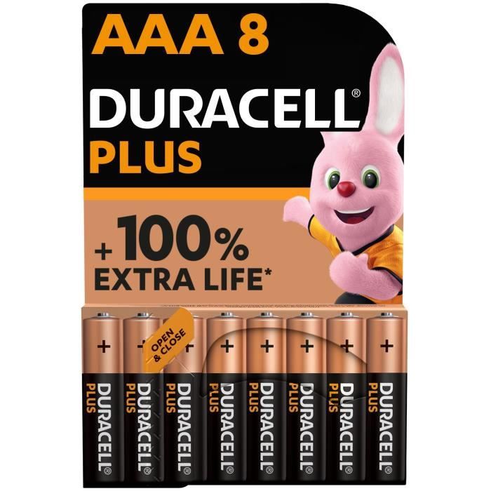 Duracell Plus Piles alcalines AAA, 1.5V LR03 MN2400, paquet de 8 ...
