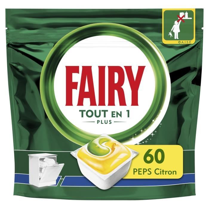 Fairy PEPS Tout-En-1 Plus - Parfum Citron - 60 doses - Cdiscount Au ...