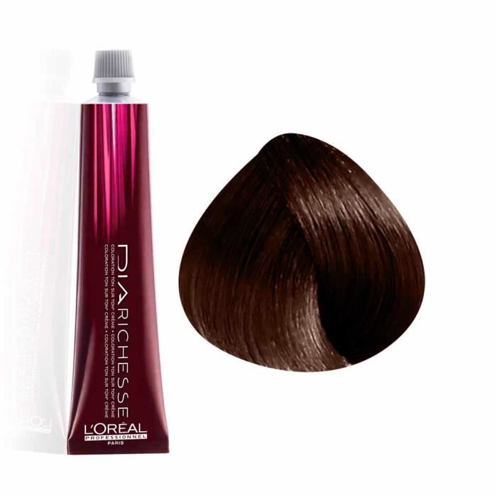 Coloration ton sur ton sans ammoniaque L'Oréal Professionnel - Dia Richesse 5.5 Chatain Clair ...