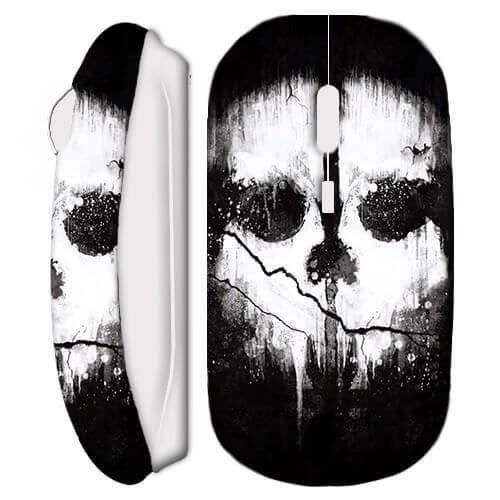 Souris sans Fil - Tête de mort - Blanc - USB Wi-Fi - Compatible Mac et ...