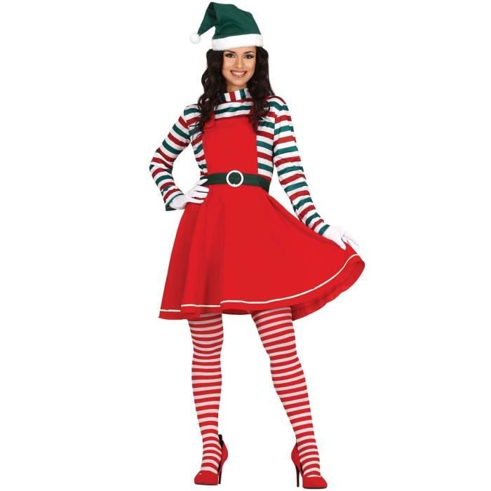 Déguisement - Elfe auxiliaire femme - Noir - Taille L - Idéal pour Noël ...