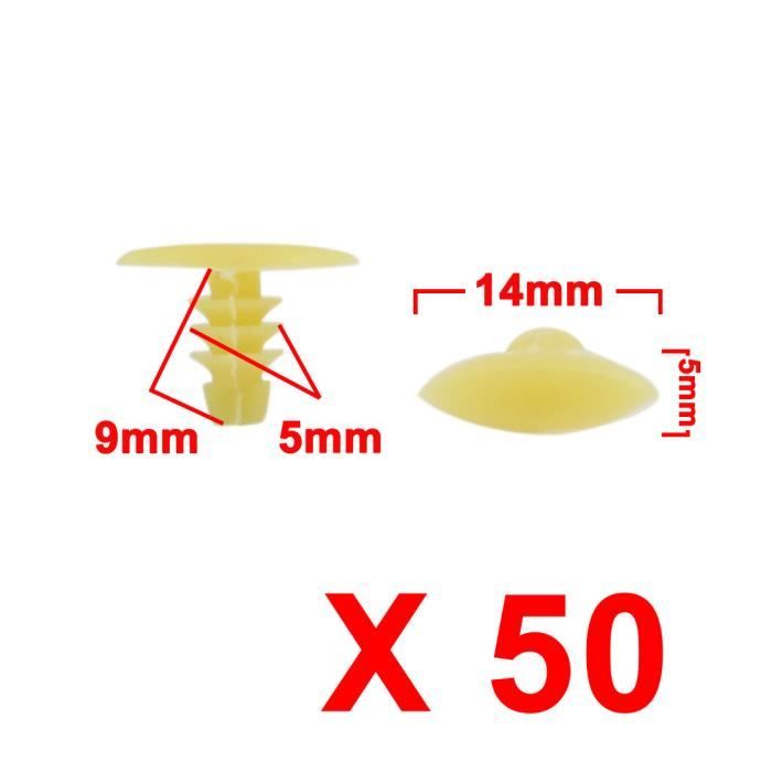 50Pcs fixation plastique moulage par projectionclips fixation bouclier ...
