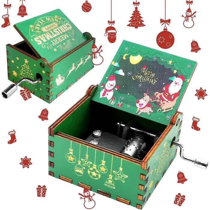 Auniq Mini boîte à Musique de Noël eois - Décoration de Noël - Boîte à ...