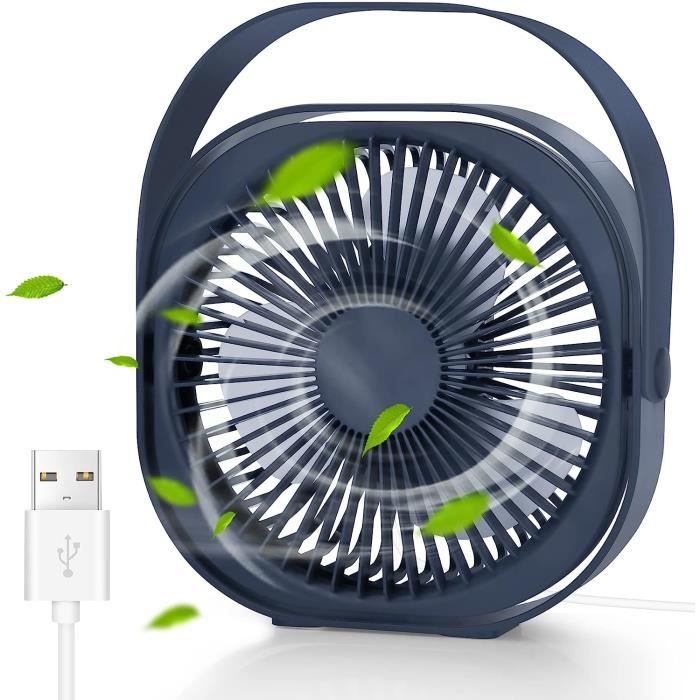 Mini Ventilateur De Table Portable - TRAHOO - Ventilateurs USB - Bleu ...