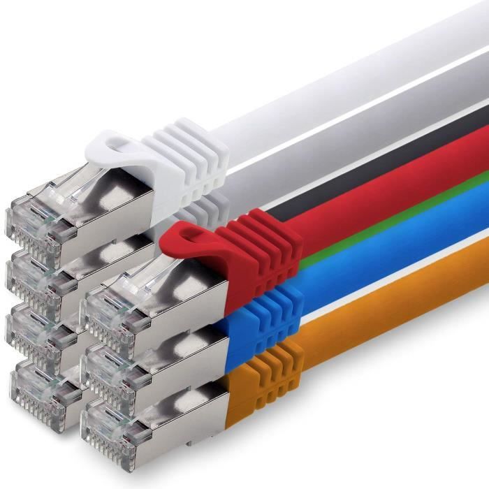 1Attack - 2M - Câble Réseau Cat 7 Lan Ethernet Cat7 Rj45 10000 Mo-S - 7 ...
