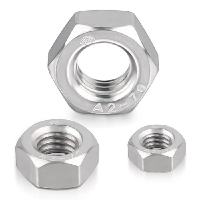 Ecrou 100 Pièces Ecrou Inox M4, Ecrous Hexagonal En Acier Inoxydable ...