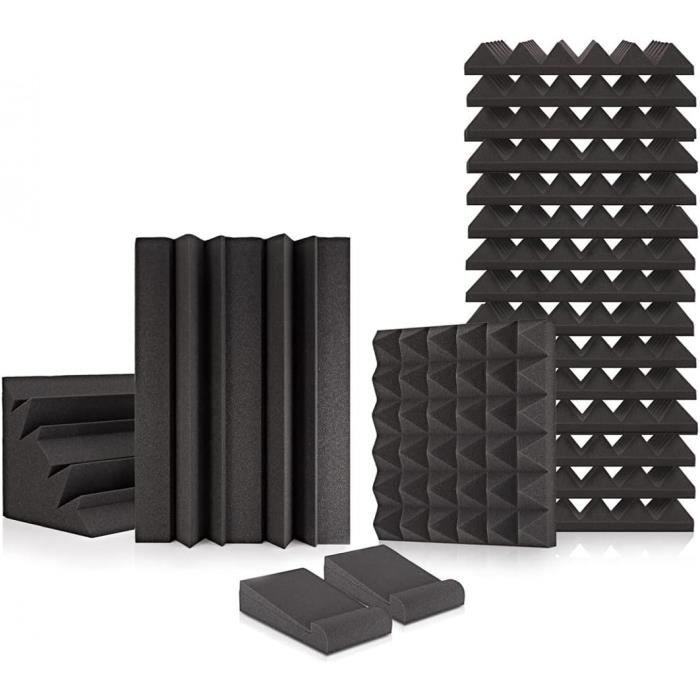 Kit de traitement acoustique de studio 16 panneaux, pièges à basses et ...