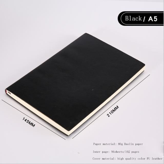 CAHIER,A5 Black--Carnet De Notes A5, A6, B5, 3 Tailles, 4 Styles, 5 ...