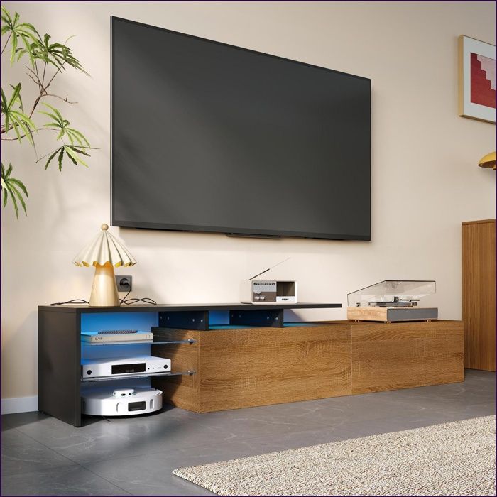 Meuble TV & Divertissement - Design Moderne, Stockage Pratique, LED ...