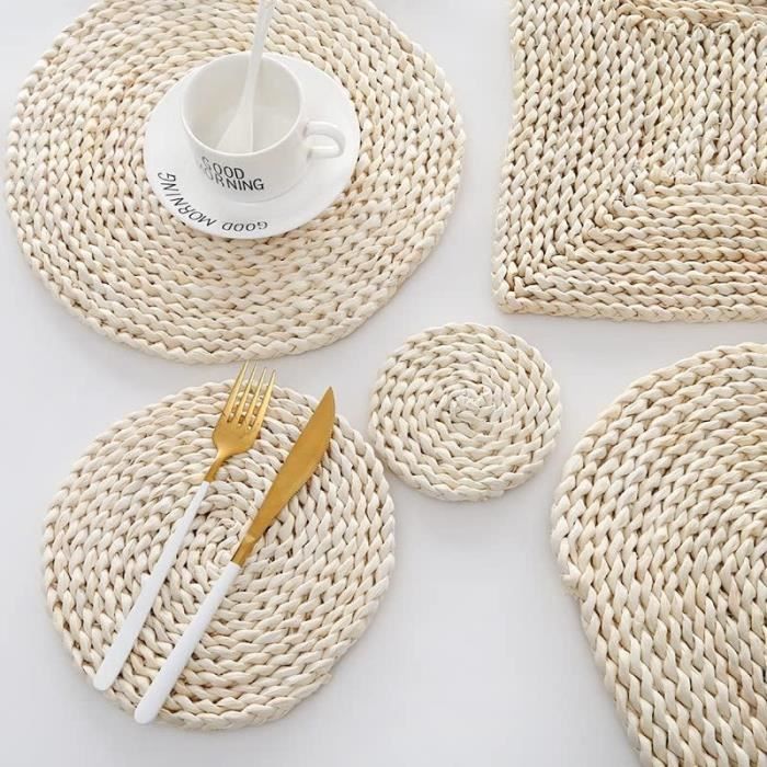 Napperons Tissés Ronds Pour Table À Manger Napperon En Rotin Tressé ...