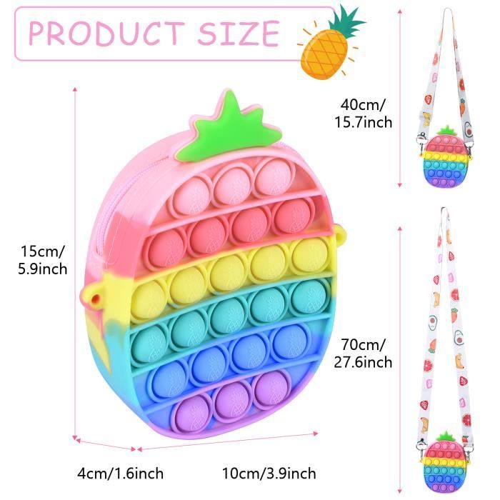 Sac Pop Bublle It, Sac Popit Filles, 2 en 1 Popit Fijets Toys Arc en ...