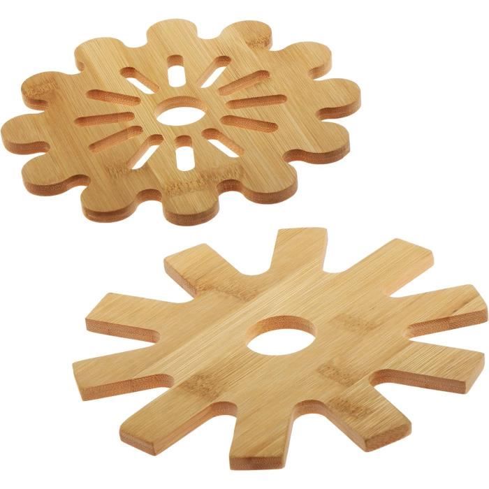 ® Sous-Plat 2X En Bambou - Dessous De Plat Durables Pour Casseroles, Casseroles, Casseroles Et ...