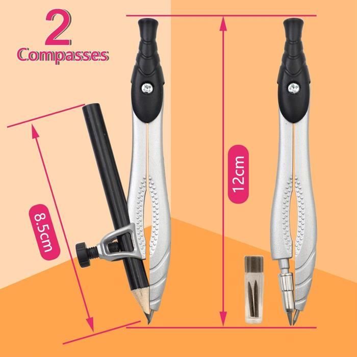 Compas de mesure Akuoly Ensembles de géométrie Dessin Compas, Règles ...