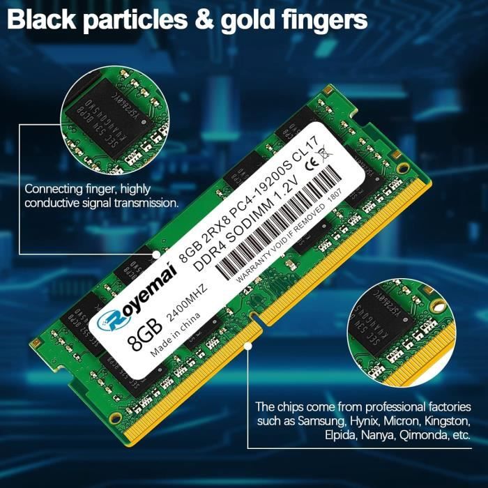 Memorycity Mémoire Ram 16 Go(2 X 8 Go)Ddr4 Pc4-19200S 2400 Mhz 260 Pin ...