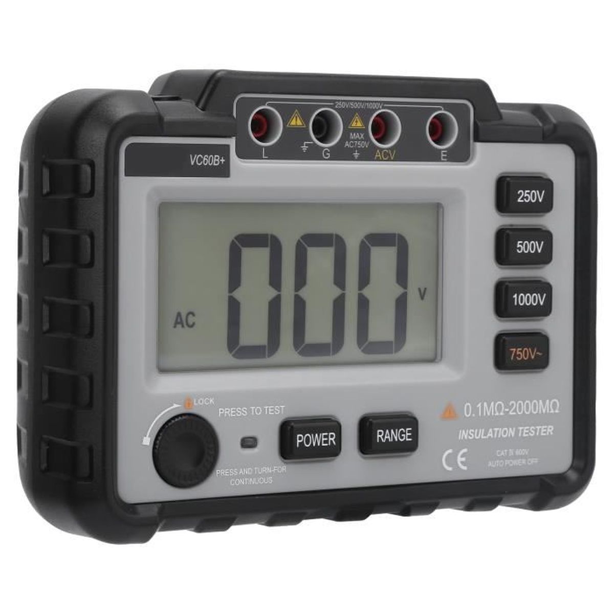 Fdit Testeur d'électricité VC60B + Mégohmmètre électronique 250/500 ...