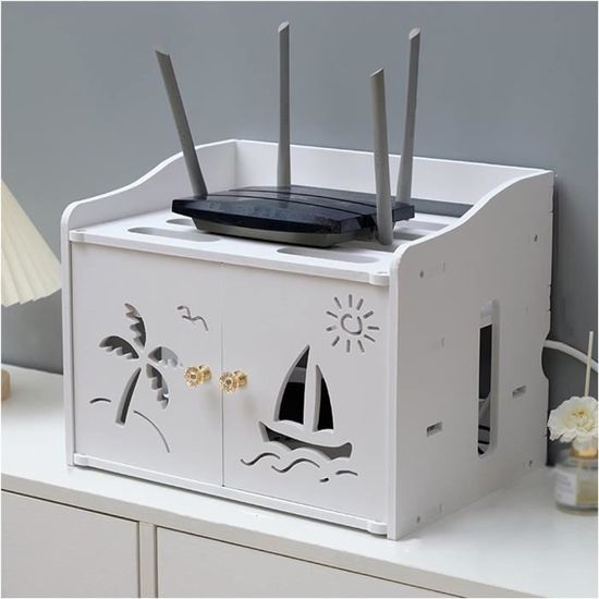 Modem De Routeur Wifi, Étagère Flottante Blanche, Cachette Murale ...