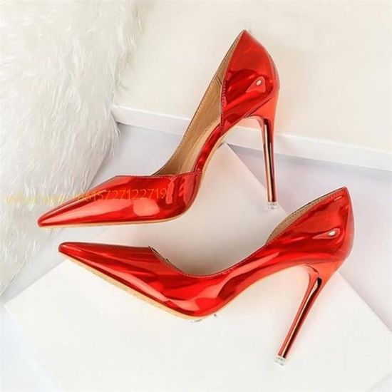 Escarpins à bout pointu talons aiguilles en cuir chaussures de soirée ...