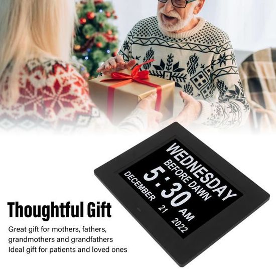 ZER-Calendrier digital de jour de 8 pouces avec alarme et rappels 8 ...