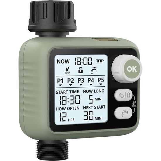 Programmateur Arrosage Arrosage Automatique Pour Jardin 5 Programmes D'Irrigation Séparés Avec ...