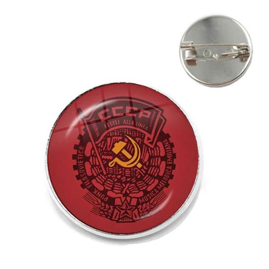 BROCHE,19-20mm--Broches classiques en forme'étoile rouge, marteau, faucille, emblème du ...