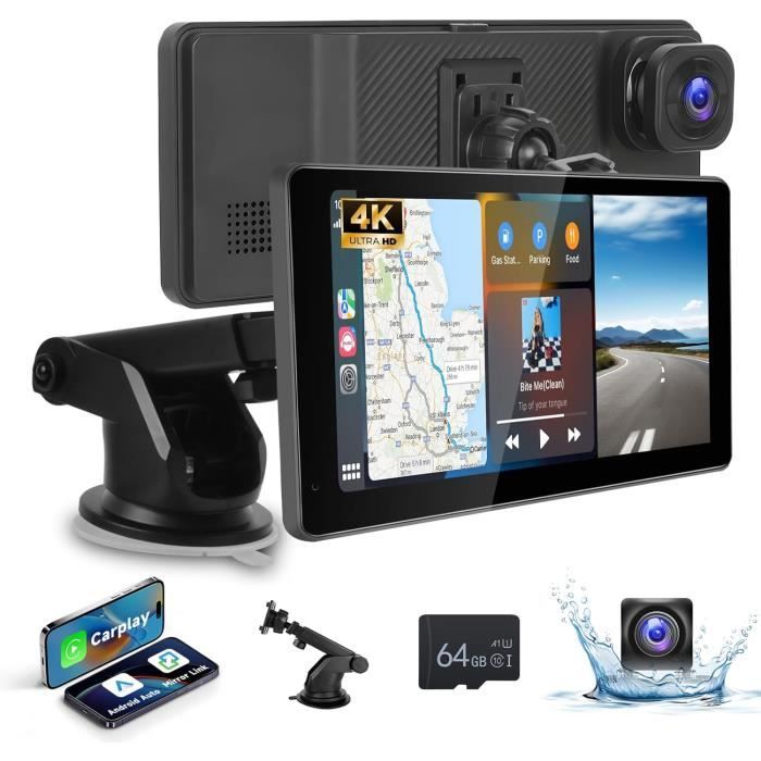 4K Autoradio écran Portable Carplay sans Fil Android Auto Moniteur avec ...