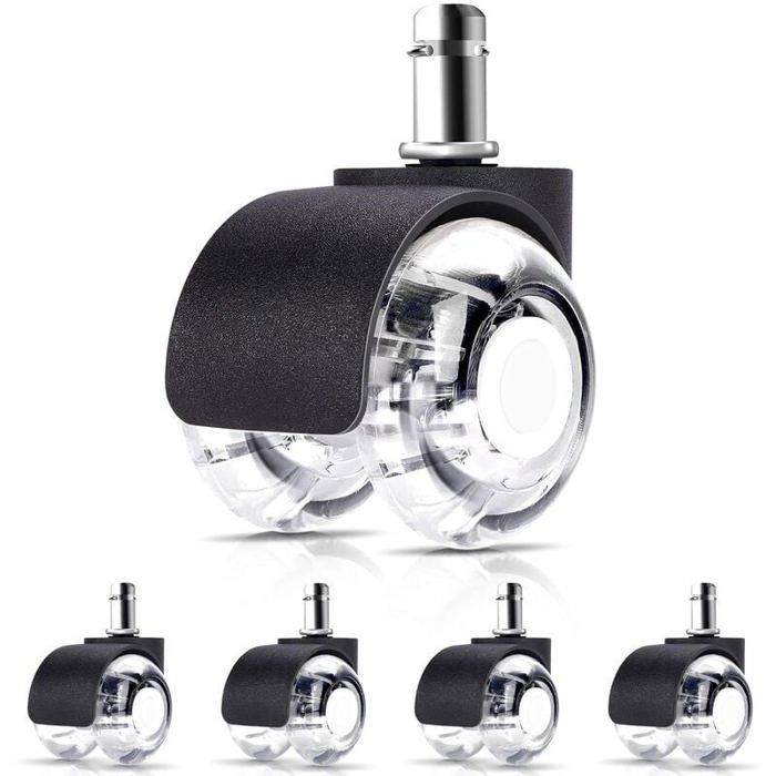 5 Roulette pour Chaise de Bureau Universelles Silencieuses couleurs ...