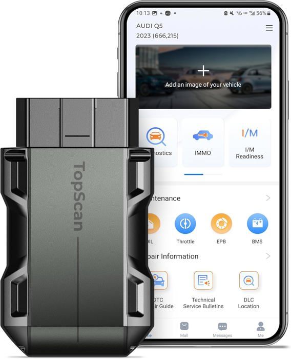 TOPDON Topscan Lite Scanner OBD2 Bluetooth, Outil de Diagnostic sans ...