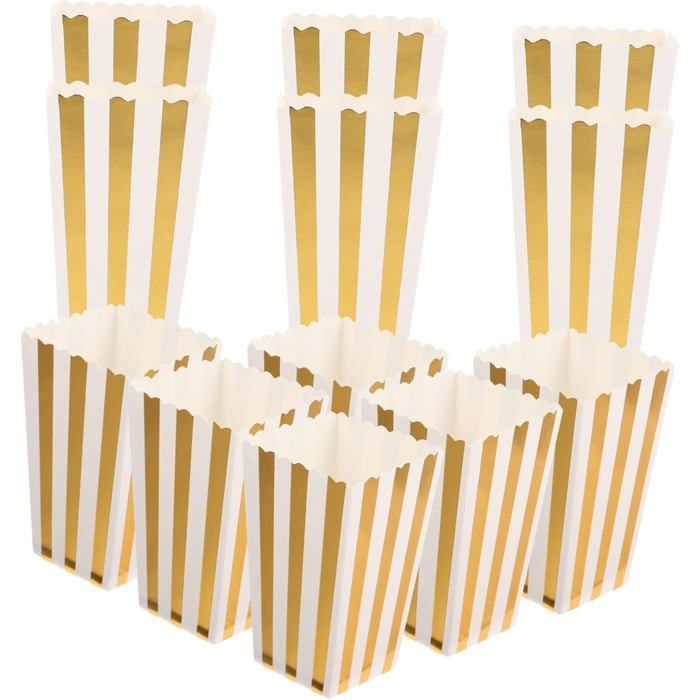 Lot de 24 boîtes à popcorn - Sacs à popcorn pour fête, collations ...