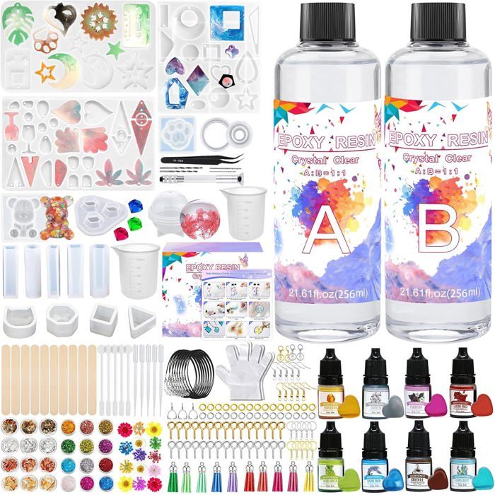 KIMIGO Resine Epoxy Transparente,Resine Epoxy Kit 250ml,Pigment de ...