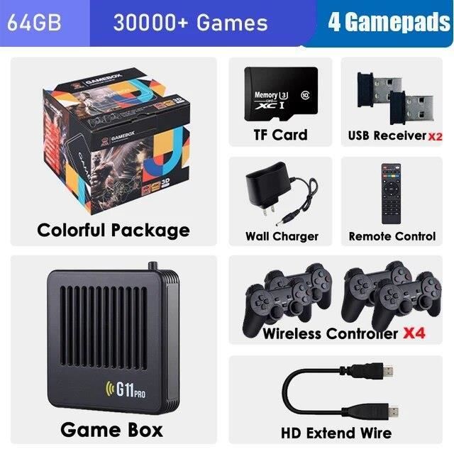 64G 4 GamePads - G11 Pro Game Box Console de jeu vidéo, 256 Go, 60000 ...