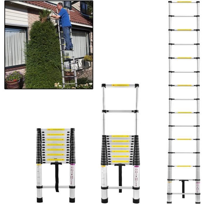 Échelle Télescopique de 4.4M Échelle Multifonction Échelle 15 Echelons ... Échelle Télescopique de 4.4M Échelle Multifonction Échelle 15 Echelons ...