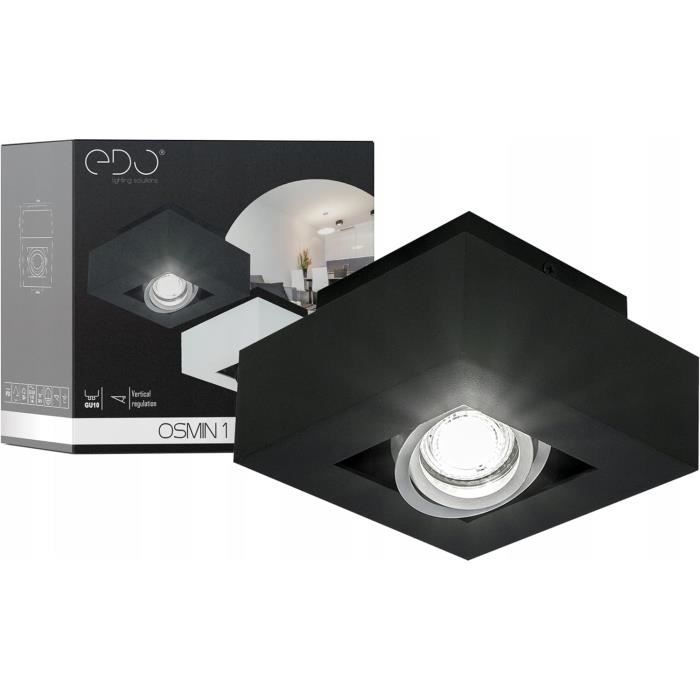 Spot Plafond Triple En Saillie Osmin 1 Noir Ip20 Carré - Luminaire ...