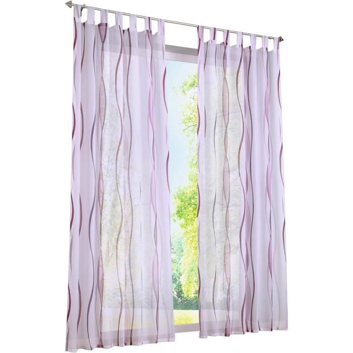 1Pièce Rideau Voilage Photique LxH-140x145cm avec Impression Vague ...