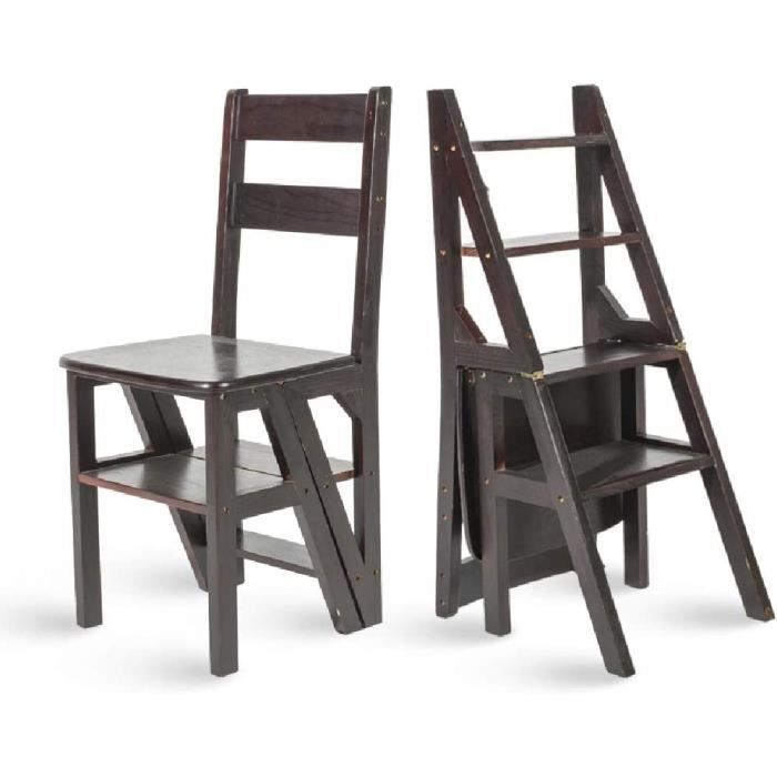 Escabeau Multi-fonctions, Tabouret En Bois Massif Bambou Chaise Pliante ...