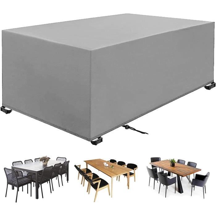Housse Table de Jardin 230x110x75cm Argent 420D Tissu Oxford Housse ...