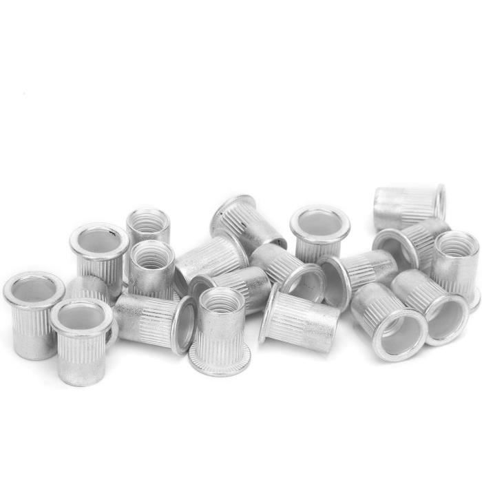 200 pièces M8 Rivet ÉcrouAluminium Rivnut KitTête Plate Fileté Insert ...