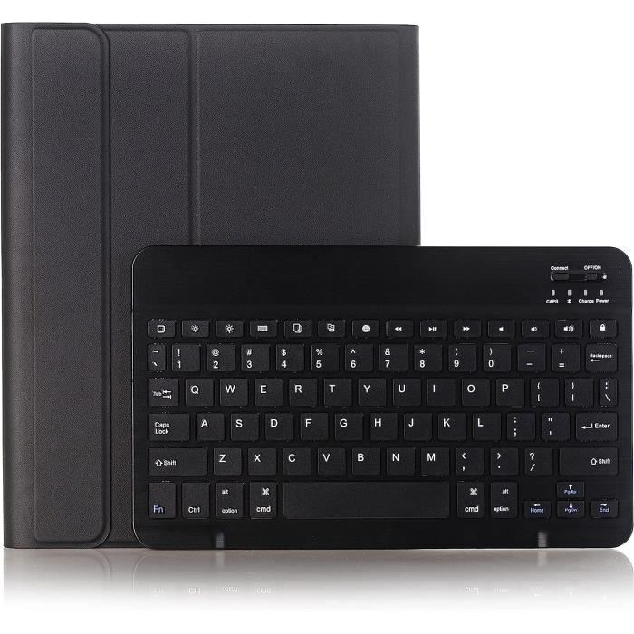 Ipad 10.2 2019-2020 Coque Clavier Qwerty, Étui Avec 7 Couleurs Rétro-Éclairé Détachable Sans Fil ...