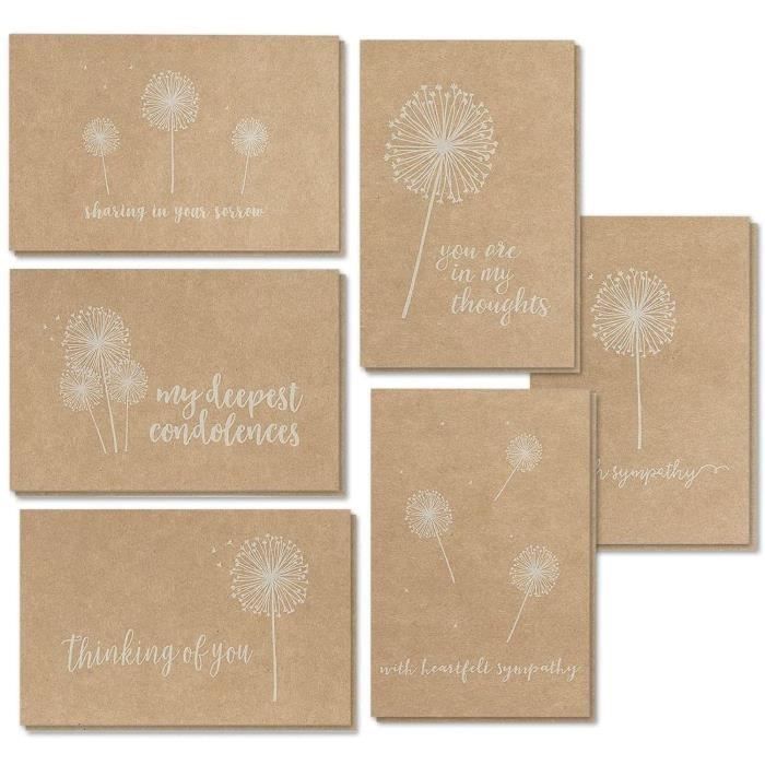 Cartes de condoléances – Lot de 36 cartes de condoléances en vrac ...