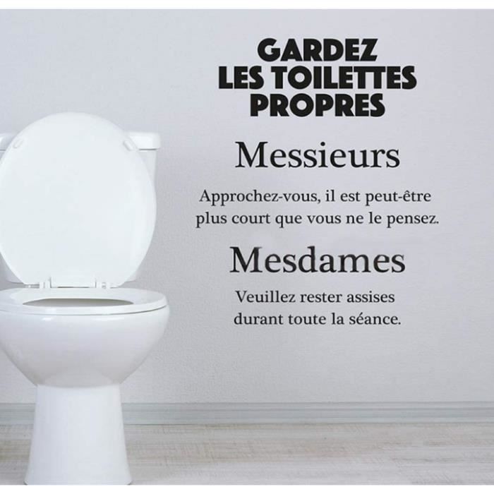 Stickers muraux autocollant mural Sticker Citation Wc Gardez Les ...