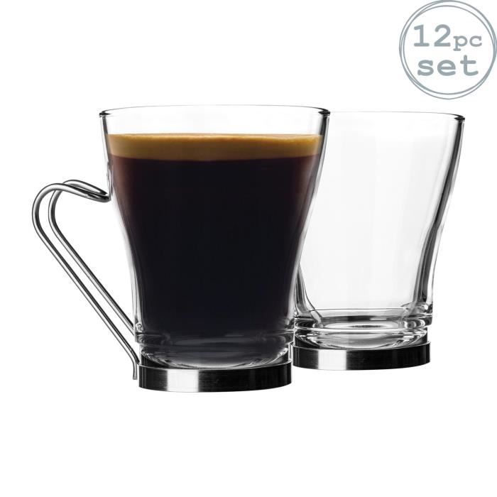 Bormioli Rocco 12 Piece Oslo Café Thé Latte Verres Set - verre trempé ...
