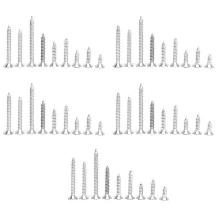 Vis autotaraudeuse - FDIT - M6 - Acier inoxydable 304 - Lot de 45 pièces - Tête fraisée ...