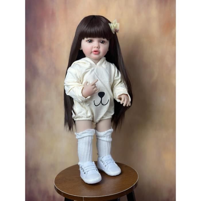 RUMOCOVO® Support réaliste pour bébé Reborn, fille réaliste, beurre, corps en silicone souple ...